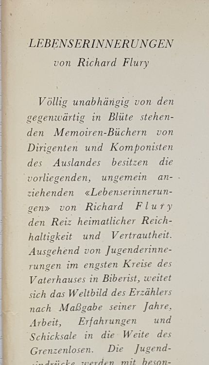 Der Solothurner Dirigent & Komponist Richard Flury,1896-1967 | Kaufen auf Ricardo