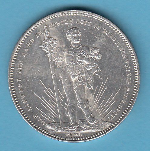 5 Franken Schützentaler - Eid. Schützenfest Basel 1879 vz+ | Kaufen auf Ricardo