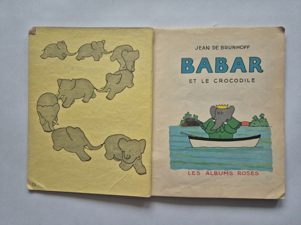 Babar et le Crocodile, Jean de Brunhoff, Kinderbuch 1953 (Gebraucht) in ...