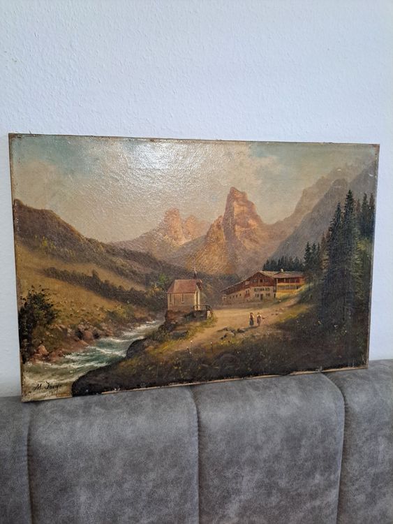 Berglandschaft Gemälde 1910 Signiert Datiert 61 x 41cm | Kaufen auf Ricardo