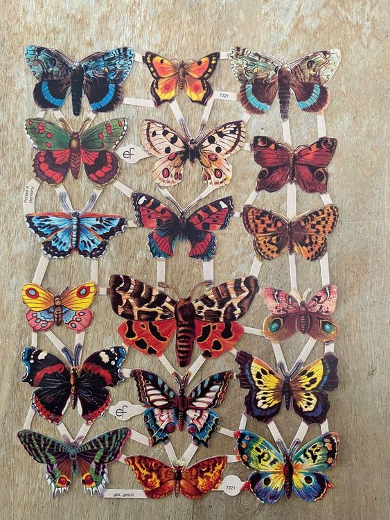 Oblaten Nostalgie Glanzbilder Schmetterlinge | Kaufen auf Ricardo