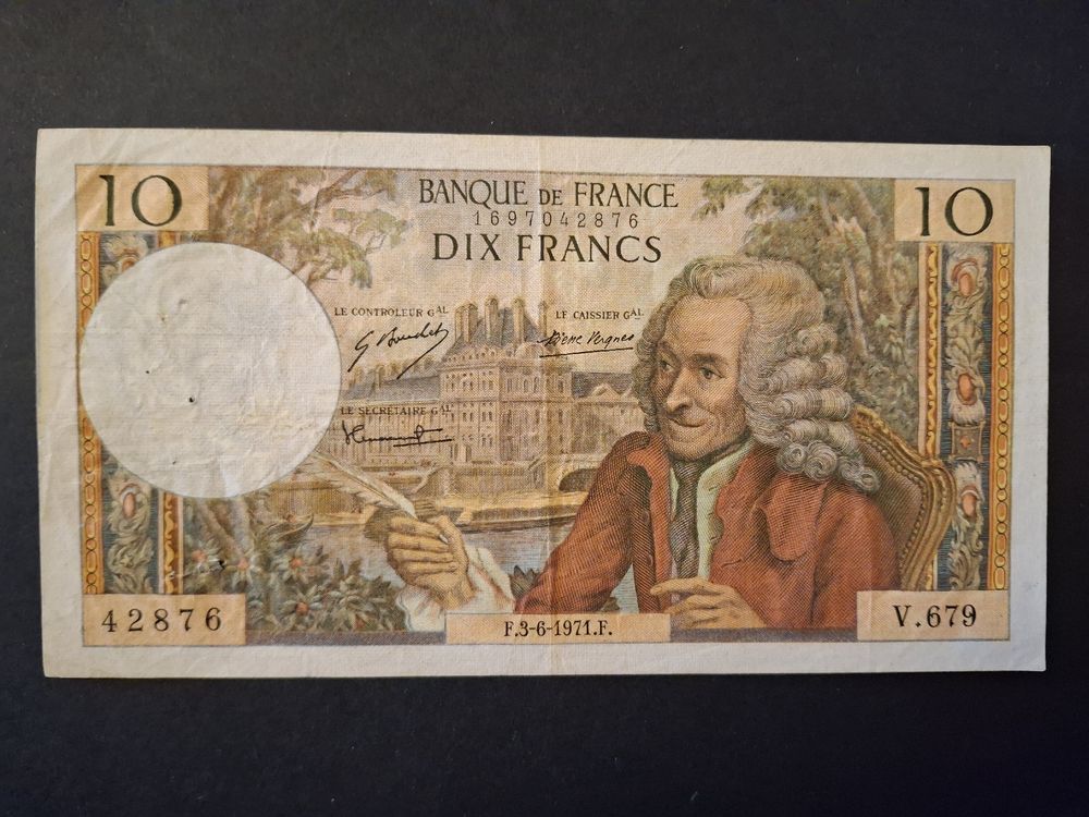 Frankreich - 10 Francs 1972 (Voltaire) (Gebraucht) in Zürich für CHF 1 ...