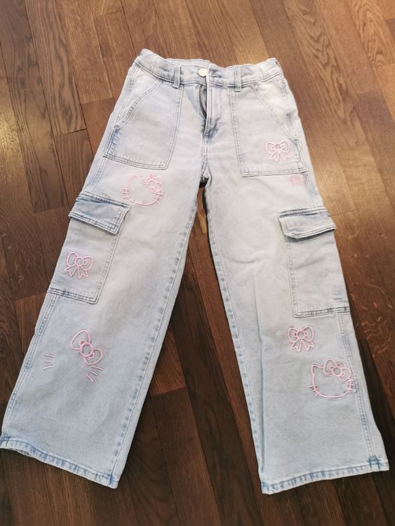 Hello Kitty Cargo-JEANS, Gr. 140, WIDE LEGS, H&M, NEUWERTIG | Kaufen ...