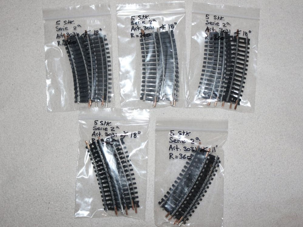 Lima H0 Art.N°3031 - 18° R=360 Profil 2,5mm Serie 2° (6 Stk) (Gebraucht ...