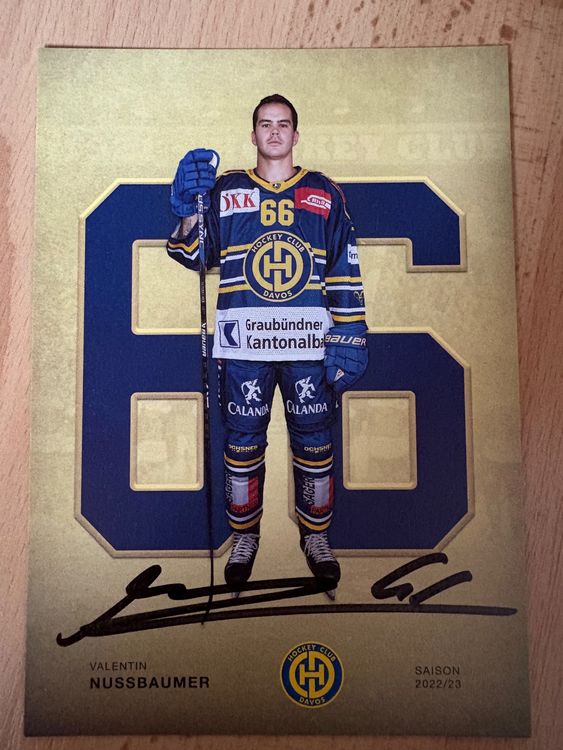 HC Davos 2022/23 - Valentin Nussbaumer Autogrammkarte (Neu (gemäss Beschreibung)) in Schaan für ...