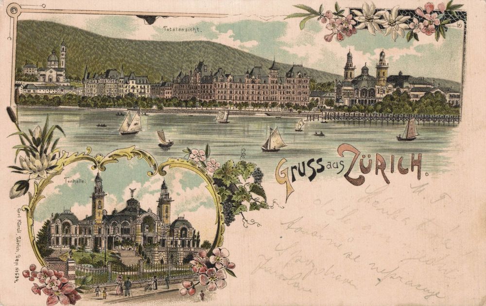 Gruss aus Zürich. Tonhalle, 1899 (Gebraucht) in Bronschhofen für CHF 8 – mit Lieferung auf ...