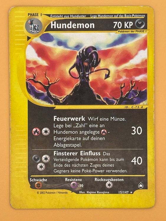 Hundemon 15/146 Rare Pokémon Aquapolis ab 1.- (Neu (gemäss Beschreibung ...