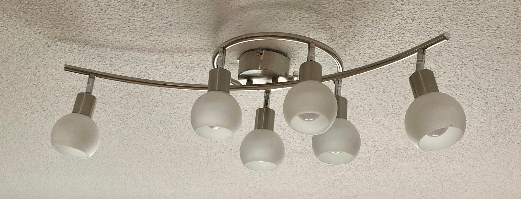 LED Glass Deckenleuchte mit 6 Spots und Leuchtmittel (Gebraucht) in ...