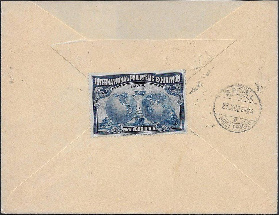 1926 CHARGE Brief Zürich J38+40 Wappen Frankatur ab 1.- (Gebraucht) in ...