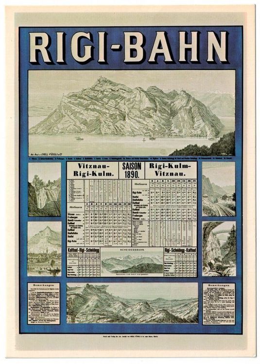 Plakat Vitznau-Rigi-Bahn 1890 | Kaufen auf Ricardo