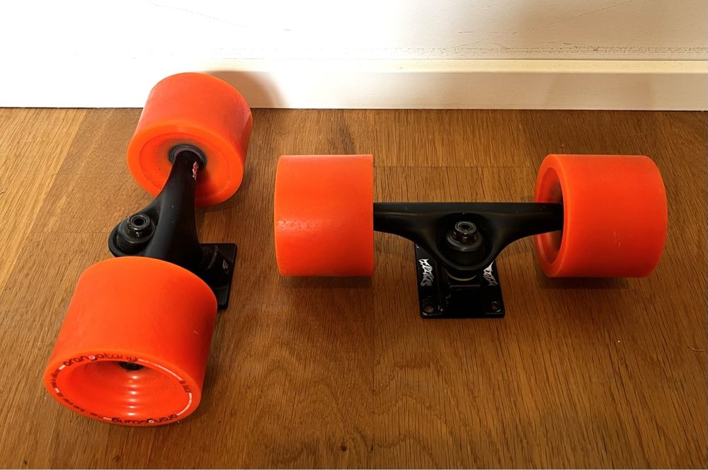 Titus Longboard Achsen + Orangatang Rollen 75mm 80A (Gebraucht) in ...