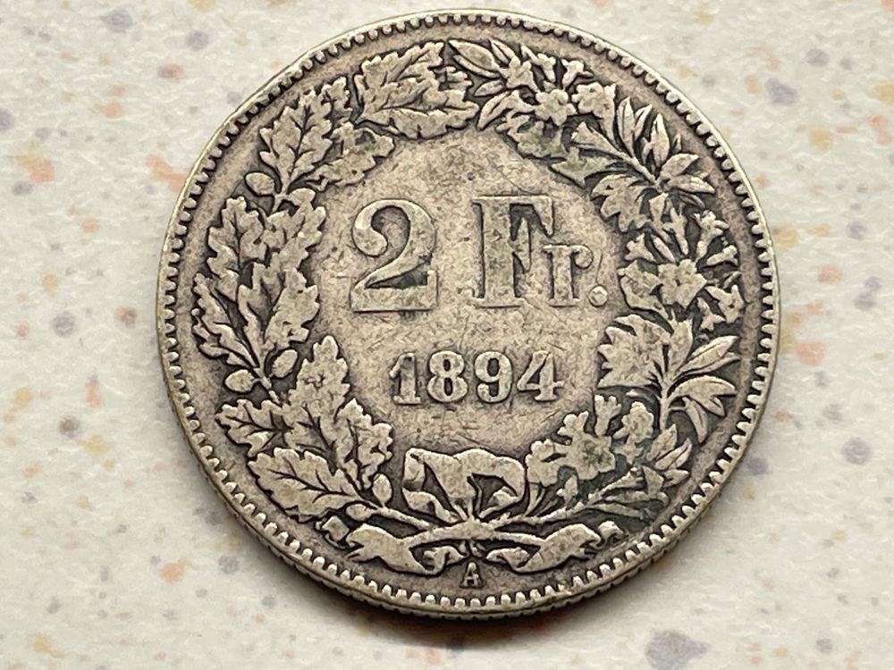 1894 2 Franken Spitzen-Jahrgang selten (Gebraucht) in Winterthur für CHF 6 – mit Lieferung auf ...