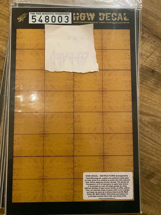 1/48 HGW PINE TREE WOOD TRANSPARENT DECALS | Kaufen auf Ricardo
