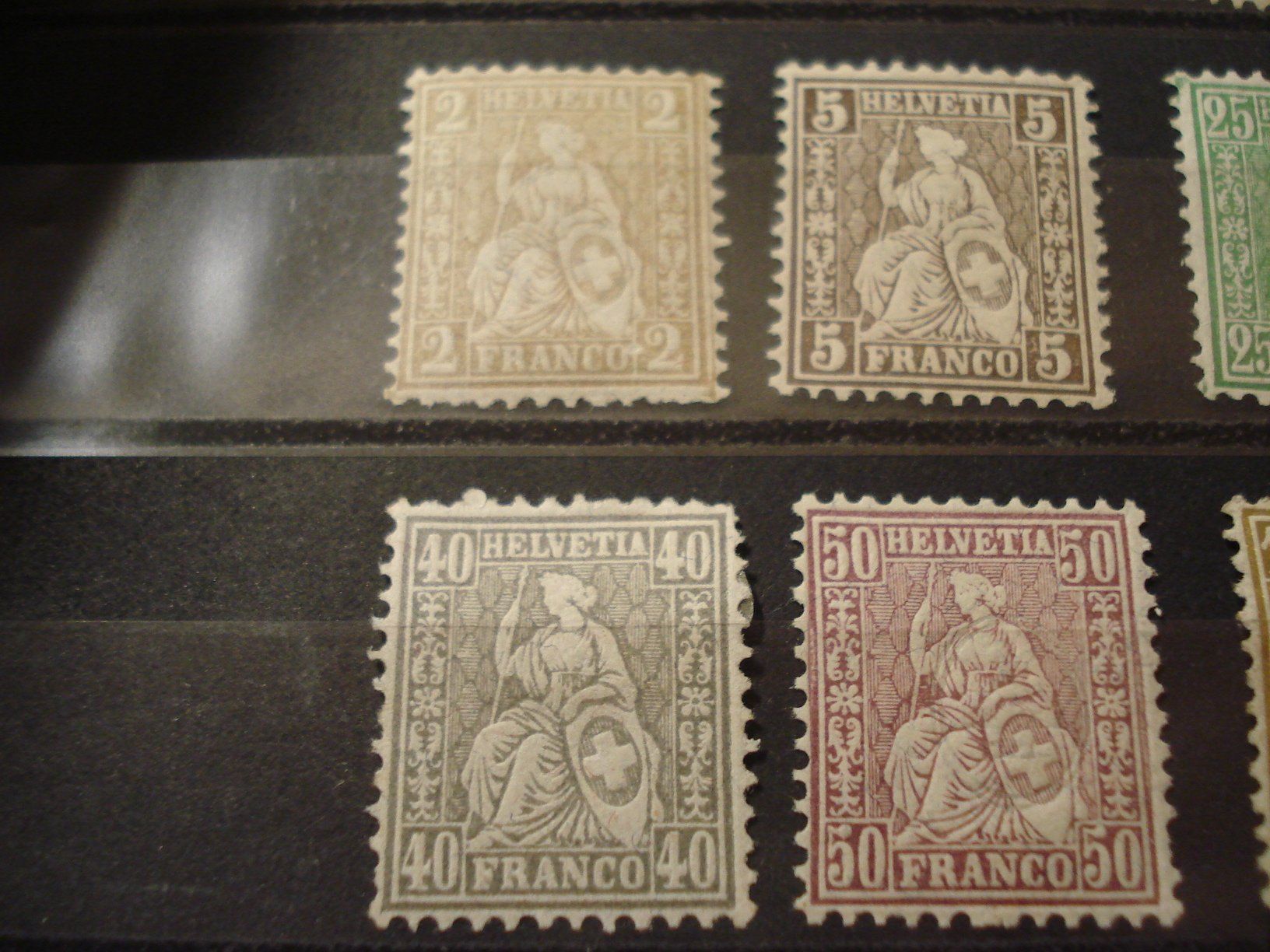 6 alte Marken sitzende Helvetia, *, bis 1.- (Gebraucht) in Niederwil AG ...