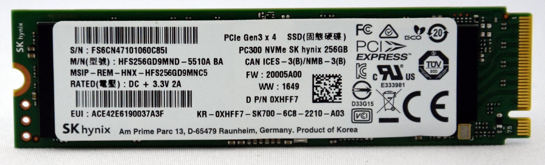SAMSUNG SSD NVME PM981 512GB (Gebraucht) in Künten für CHF 22.75 – mit ...