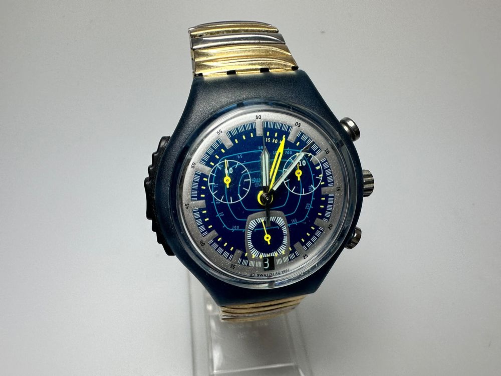 SWATCH CHRONOGRAPH ALARM NEUE BATTERIE LÄUFT | Acheter sur Ricardo