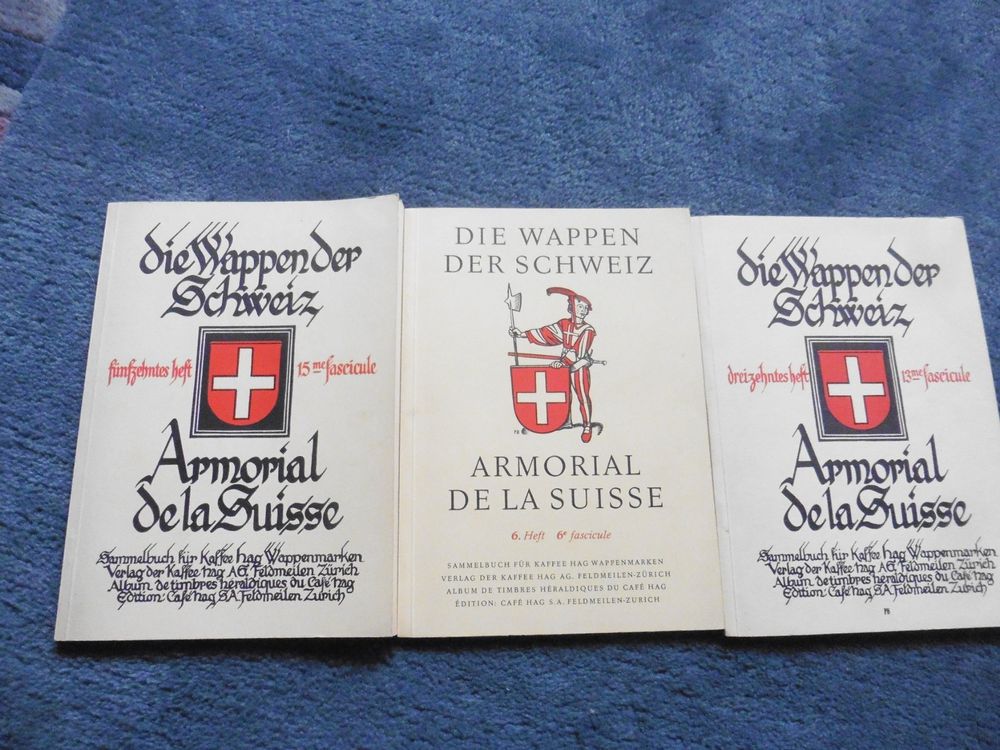 Wappen der Schweiz,3 Sammelhefte,Werbe-Grafik,Kaffee Hag (Gebraucht) in ...