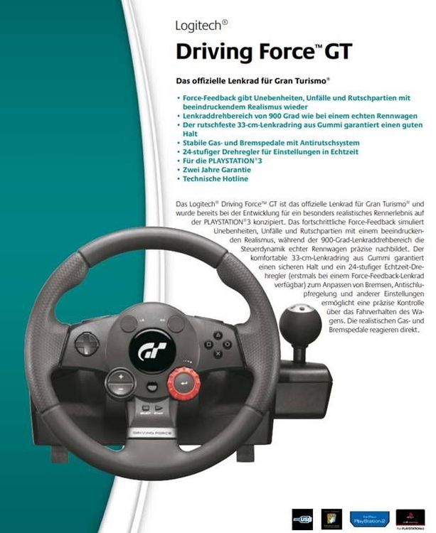 Logitech Driving Force GT (Gebraucht) in Frenkendorf für CHF 49.9 – mit ...