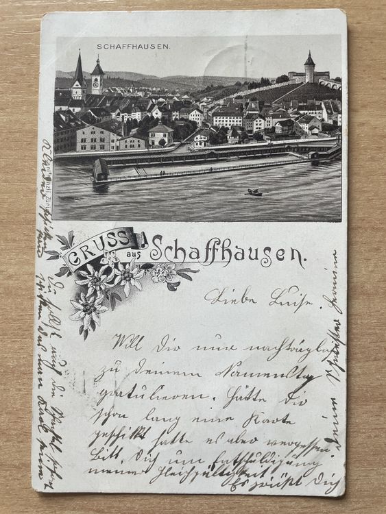Alte Ansichtskarte Gruss aus Schaffhausen, Jahrgang 1898 | Kaufen auf Ricardo