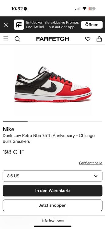 Dunk Low Retro Nba 75Th Anniversary - Chicago Bulls Sneakers (Gebraucht ...