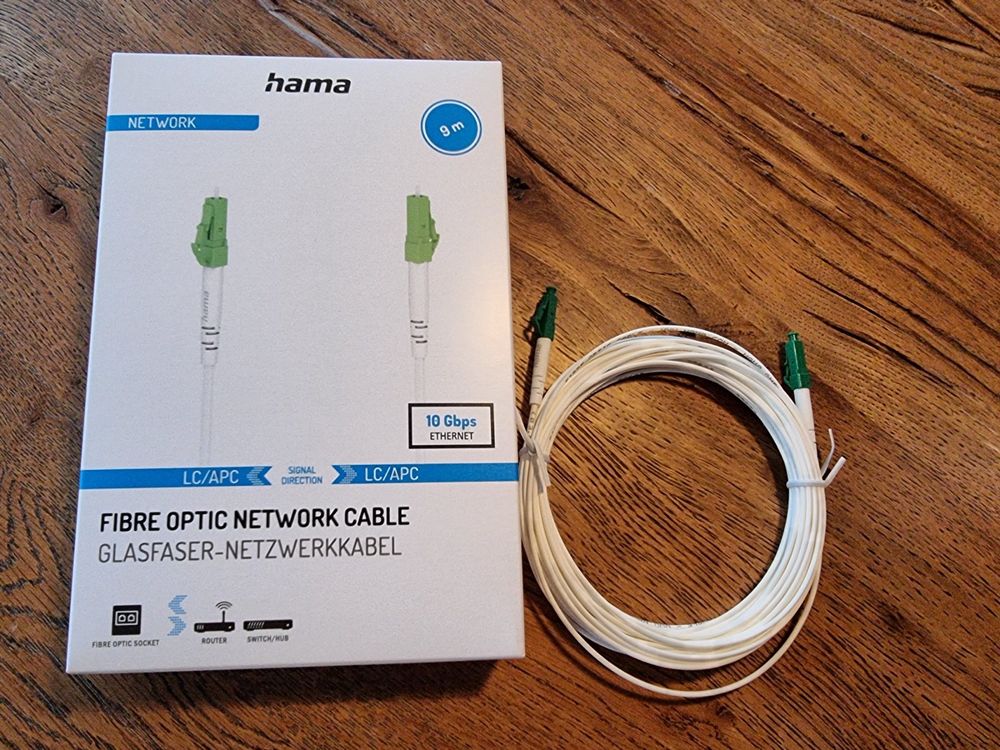 Fibre optic Netzwerk Kabel hama Glasfaser 10 Gb (Gebraucht) in ...