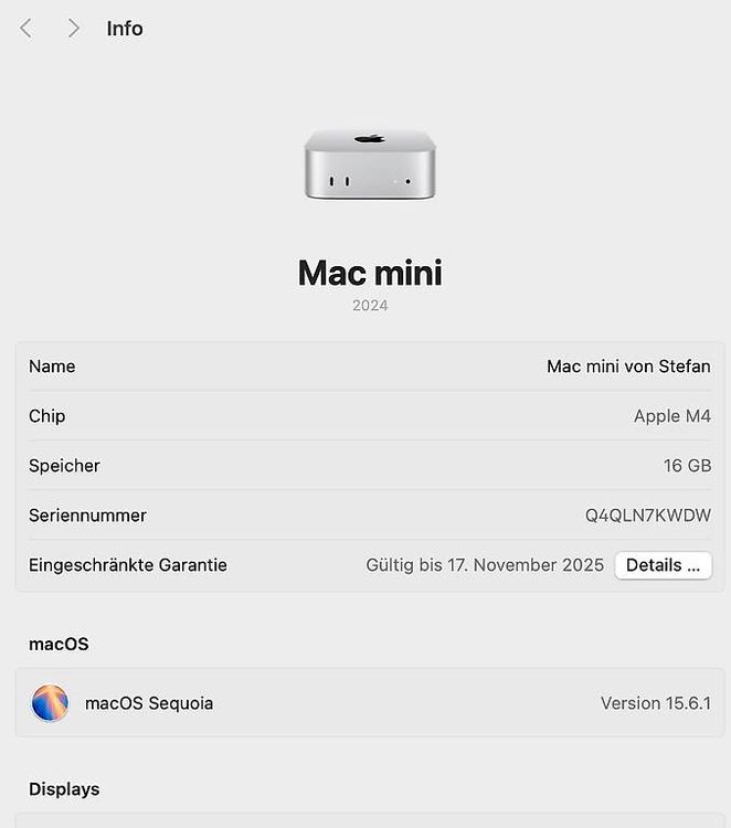 Apple Mac mini M4 Set - neuwertig, mit Beleg - nur kompl (Gebraucht) in ...