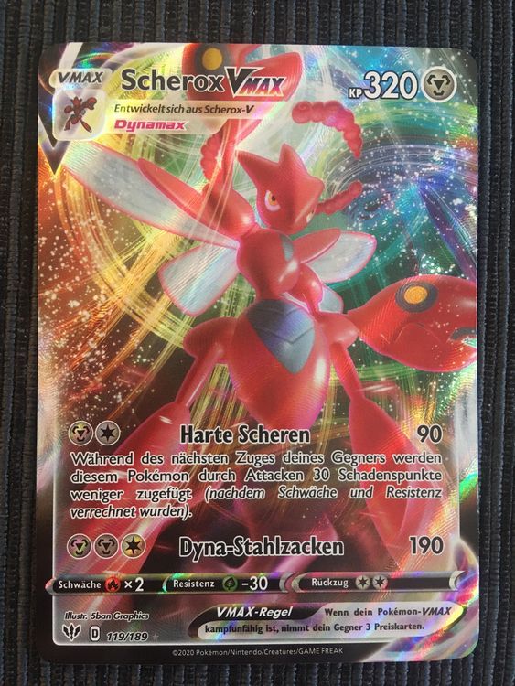Pokemon Scherox Vmax Flammende Finsternis Deutsch (Neu (gemäss ...