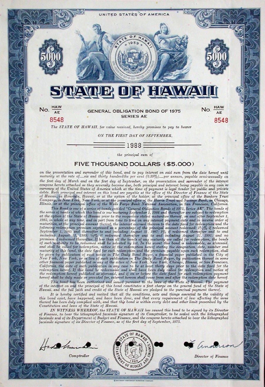 6,3% State of Hawaii, 1975 (Gebraucht) in Solothurn für CHF 2 – mit ...