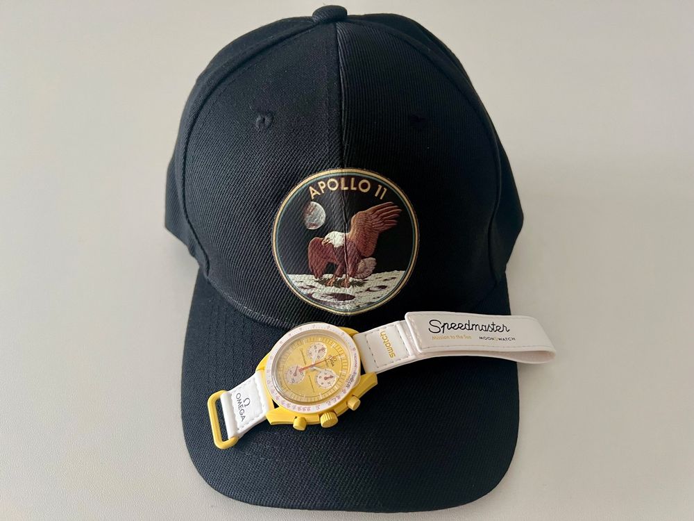OMEGA x SWATCH Mission to the Sun,NObox&papers,Apollo 11 cap (Neu ...
