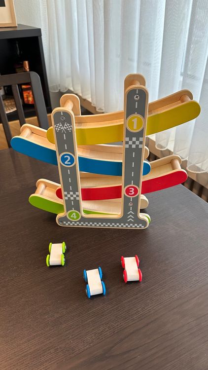 HAPE Kugelbahn Flickflack-Rennbahn aus Holz–wie neu 🚗 🚙 🏁 (Gebraucht ...