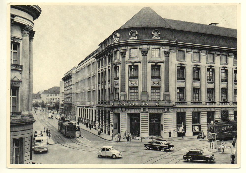 BASEL Bankverein-Platz, Strassenbahn, Tram, Auto 2CV (Neu (gemäss ...