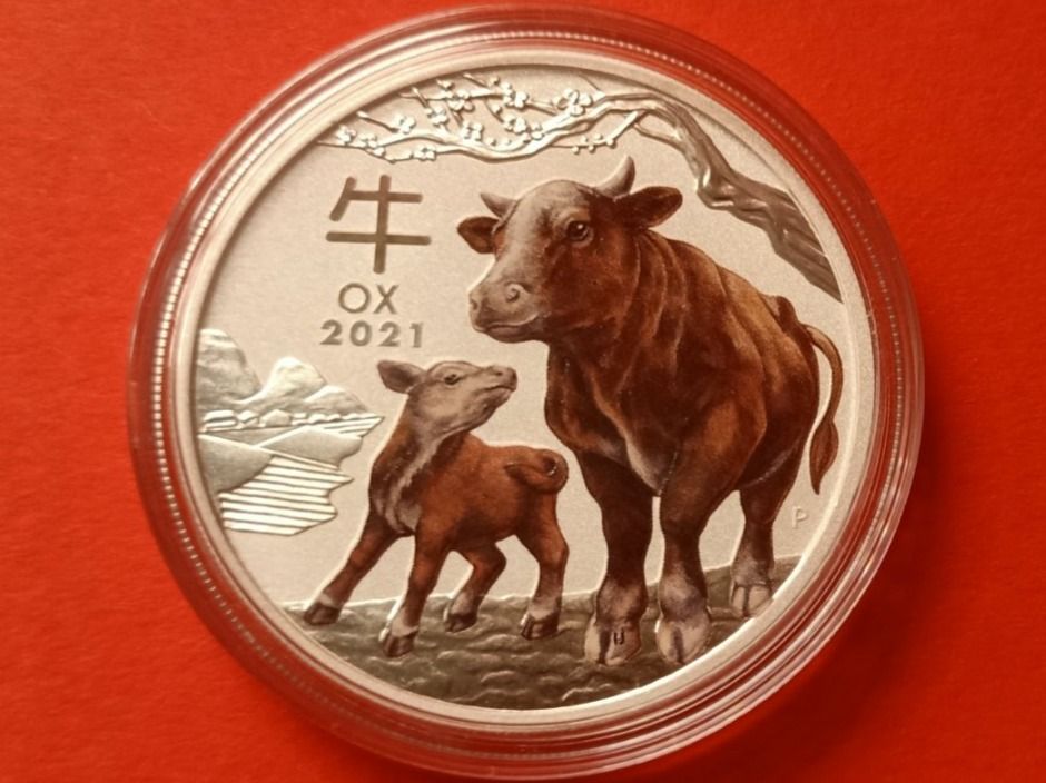 1 OZ LUNAR 3 III Year of the Ox 2021 COLORED SILBER UNZE | Kaufen auf ...