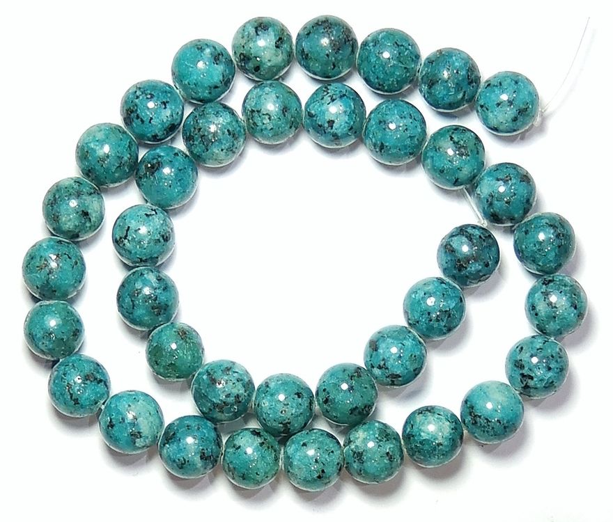 1 Strang echte blau-grüne Picture Jasper 10 mm | Kaufen auf Ricardo