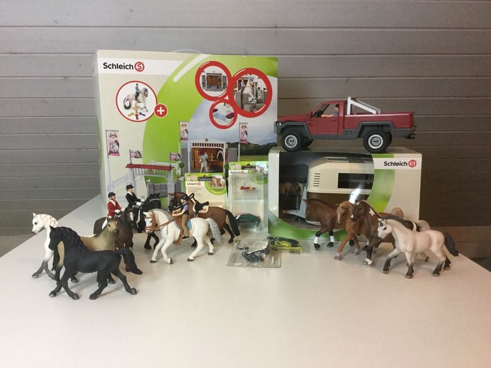 Schleich grosser Turnierplatz inkl. Jeep | Kaufen auf Ricardo