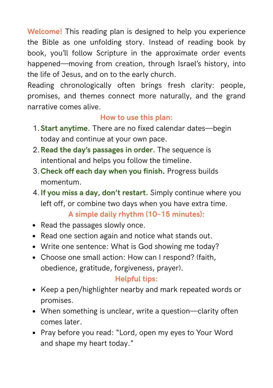 Chronological Bible Reading Plan 365 Days (KJV) ebook PDF (Neu (gemäss ...