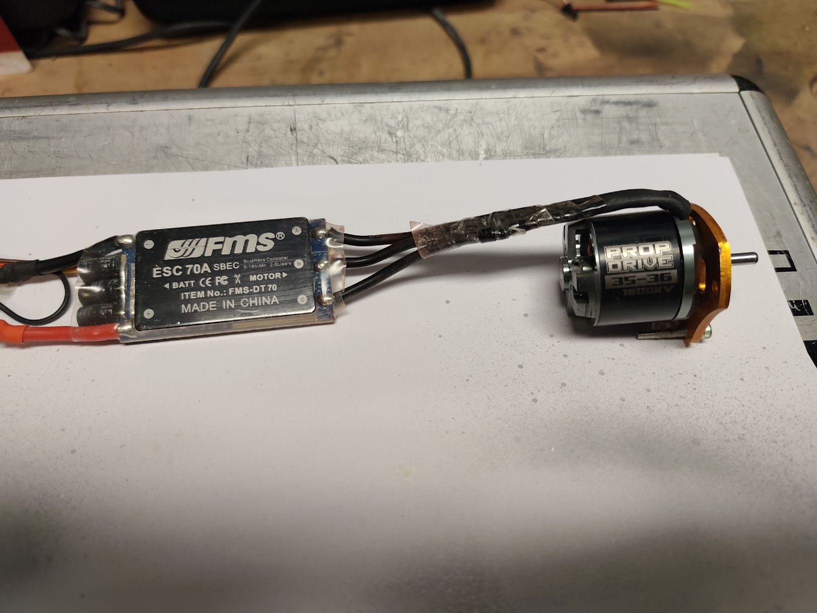 1800kV Brushless Motor mit FMS 6S Regler ESC 70A SBEC Funjet (Gebraucht ...