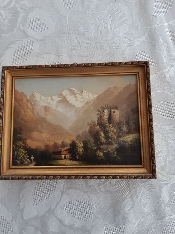 miniatur Malerei, Landschaften, 19. Jahrh. , Öl, 2 Bilder | Kaufen auf Ricardo