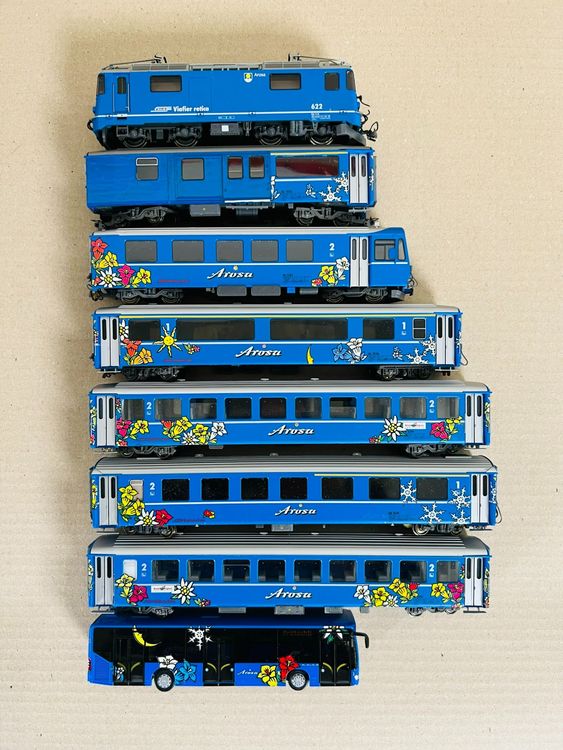Bemo Arosa ganzes Set 1 Lok 6 Wagons 1 Bus | Kaufen auf Ricardo