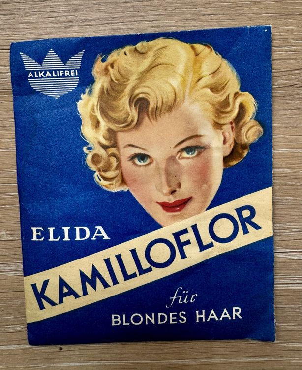 Alte Werbung Coiffeur / altes Haar-Shampoo ELIDA KAMILLOFLOR (Gebraucht ...