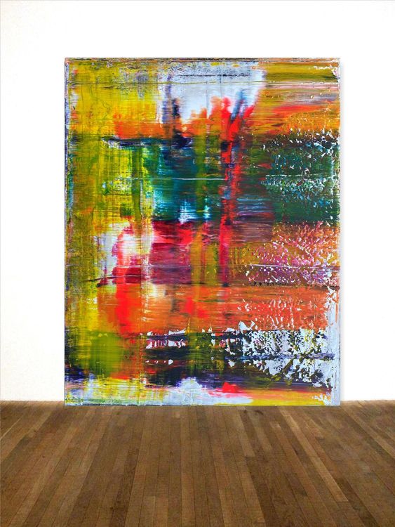 BILD GELB ORANGE ROT GRÜN MODERN CONTEMPORARY 80 x 100 CM | Kaufen auf ...