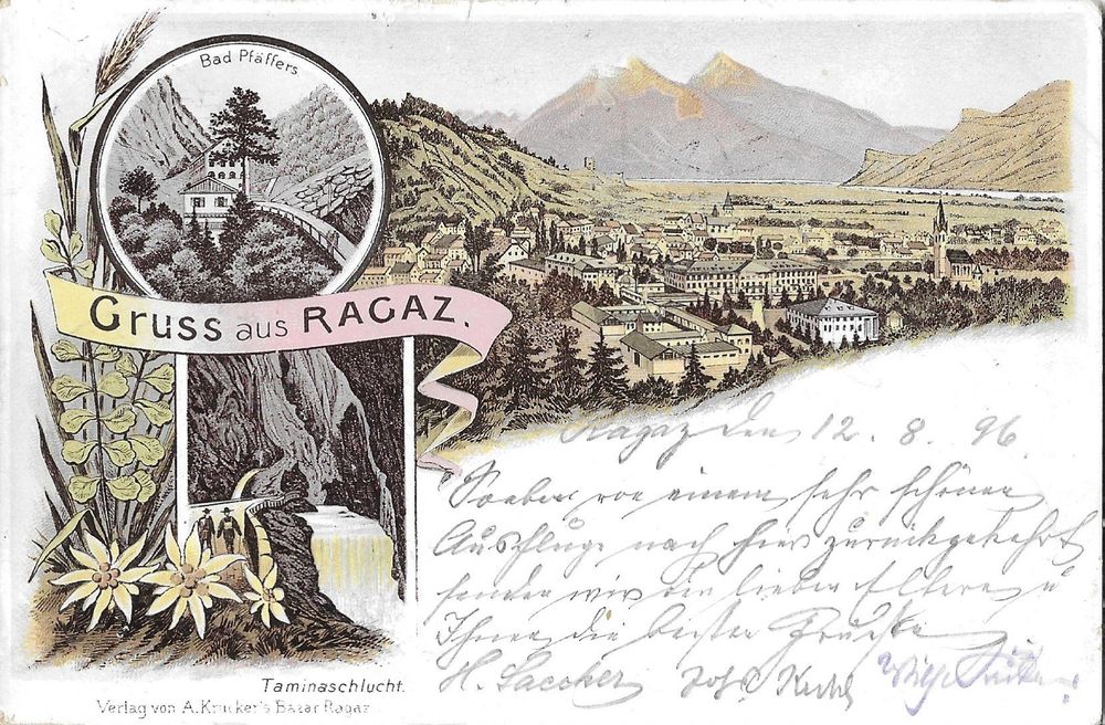 Alte Ansichtskarte Bad Ragaz 1897 Top Zustand! Selten. | Kaufen auf Ricardo