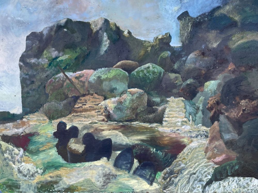 Grosses Landschaft Gemälde unleserlich Signiert | Kaufen auf Ricardo