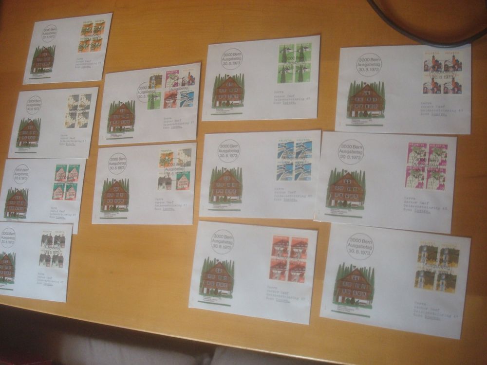 CH 1973 FDC 2 Serien und 4er Blocks (Gebraucht) in Gordola für CHF 1 ...