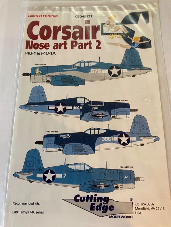 1/48 F4U-1/1A CORSAIR NOSE ART PART 2 DECALS (Gebraucht) in MÜHLEDORF ...