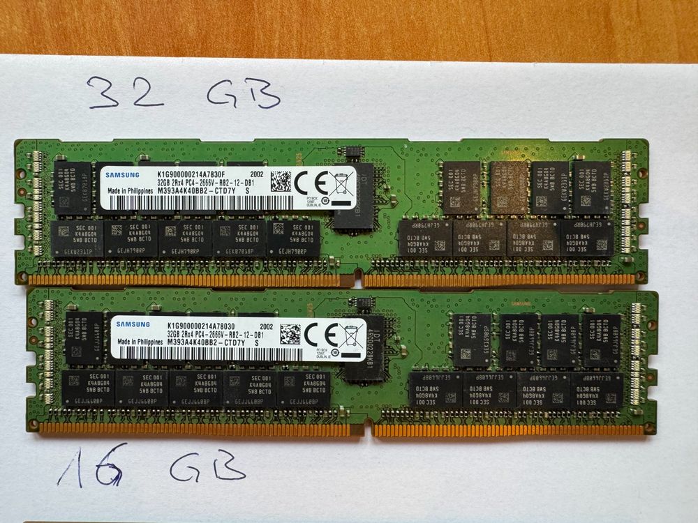 1 Lot Server Memory 2x32 GB, 6x16 GB RAM (Gebraucht) in Birsfelden für ...