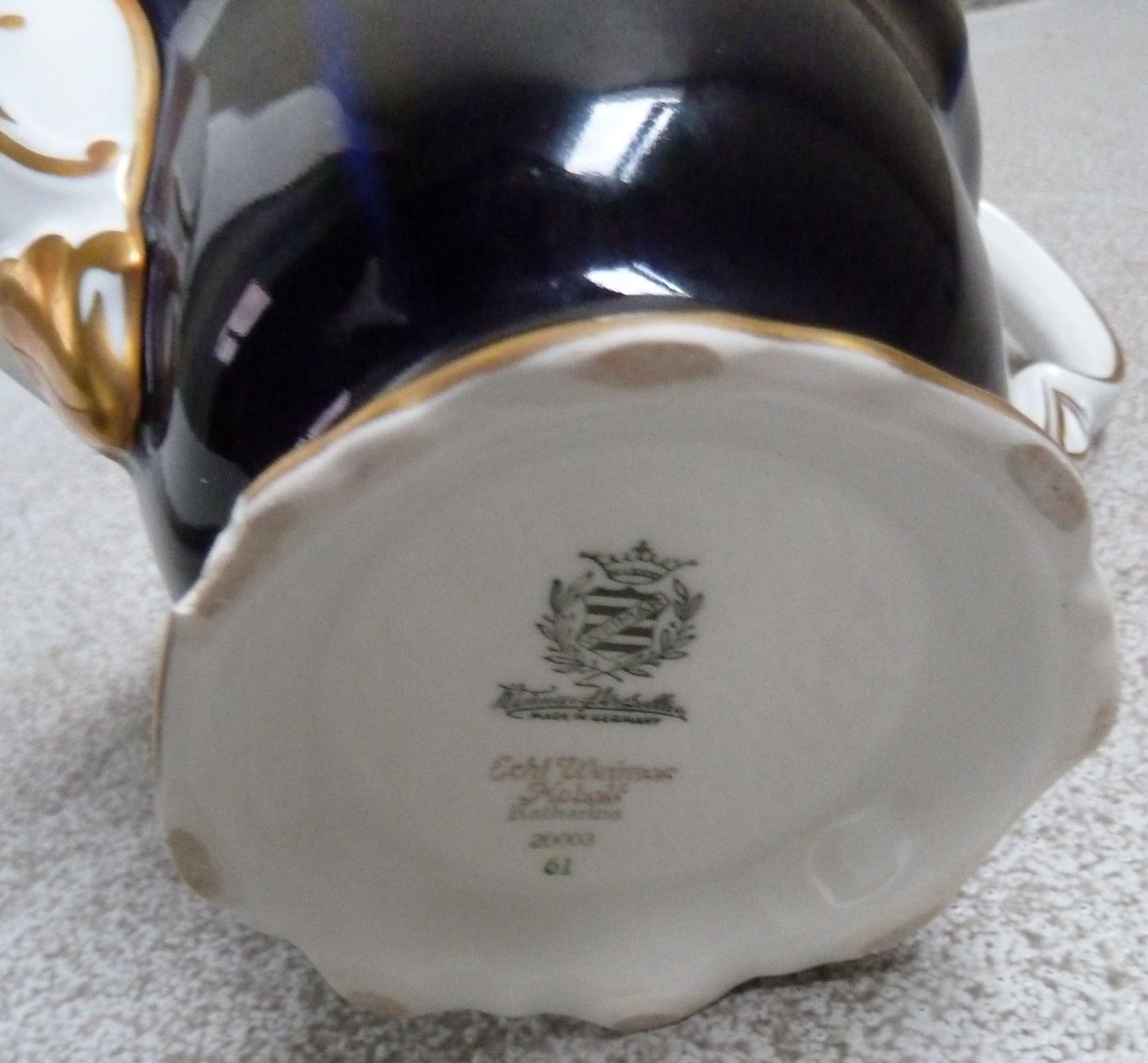 WUNDERSCHÖNER ECHT WEIMAR KOBALT-TEEKANNE-KATHARINA--25 CM (Gebraucht ...