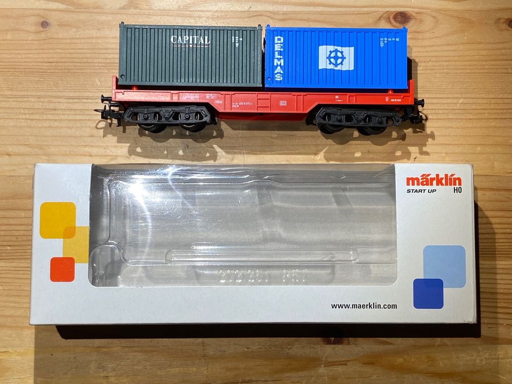 Märklin 4-achsiger Güterwagen mit 2 Container, TOP Zustand (Gebraucht ...
