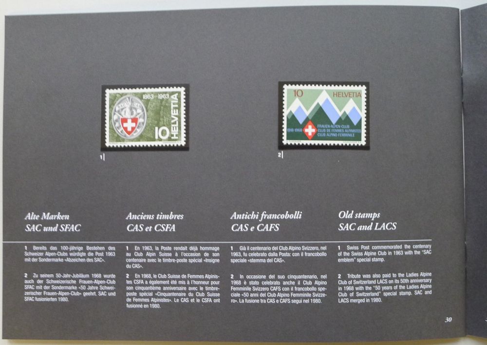2013, Briefmarken-Heft 150 Jahre Schweizer Alpen-Club SAC. (Gebraucht ...