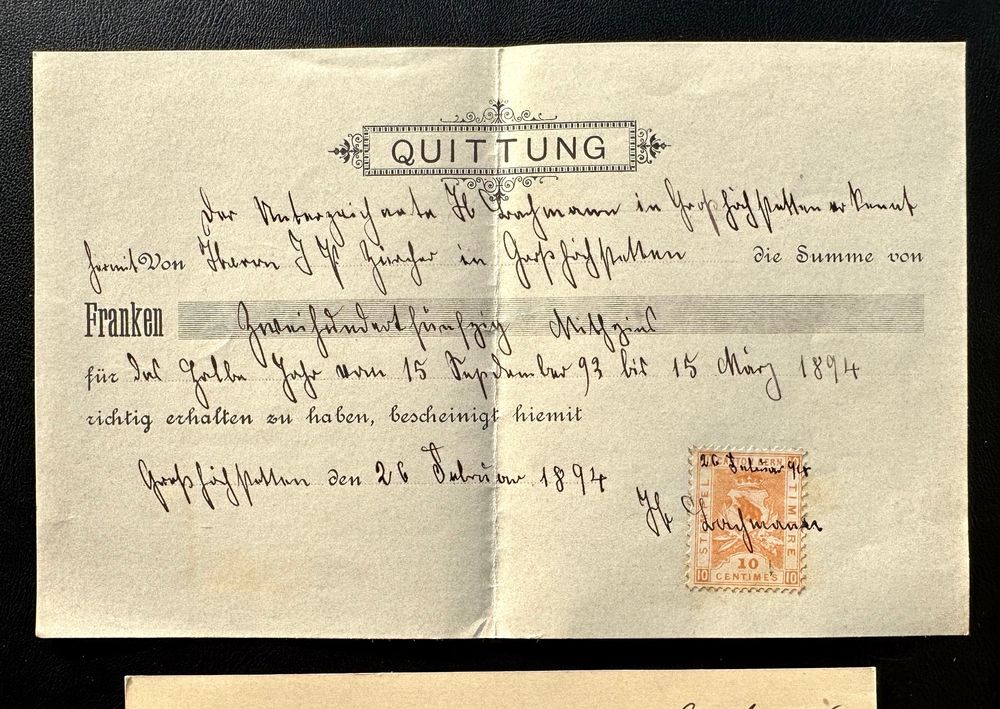 Quittungen, Rechnung, Schuldenanerkennung ab 1886, Bern (Gebraucht) in Seltisberg für CHF 4 ...