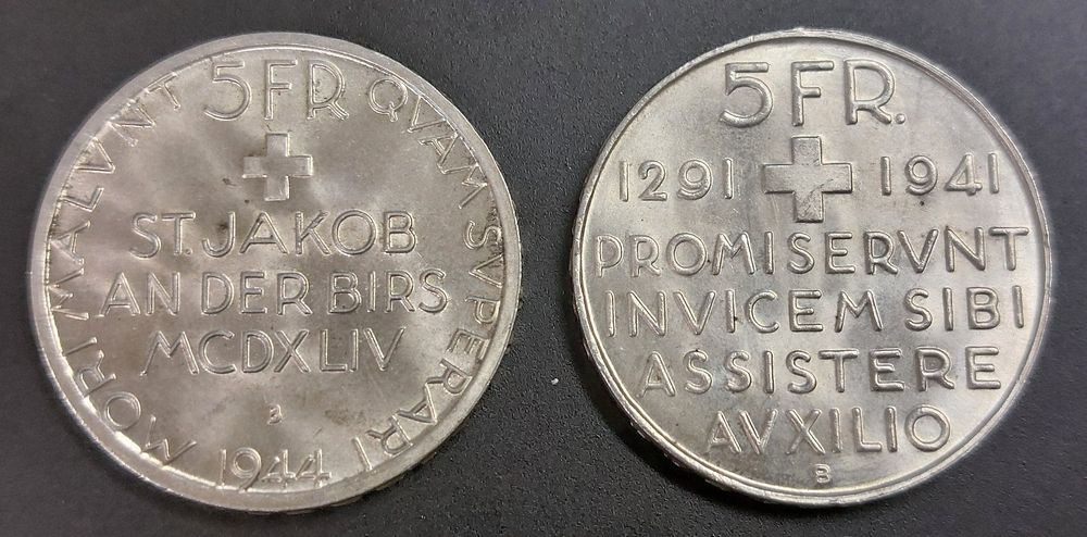 5Fr Silber St. jakob 1944 650 Jahre Schweiz 1941 prakt. unz. (Gebraucht) in Bern 14 für CHF 29 ...